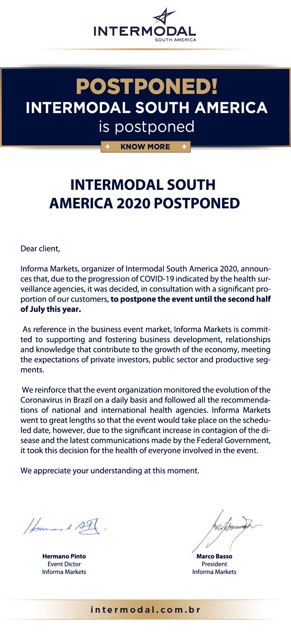Intermodal South America 2020 is postponed until the second half of ...