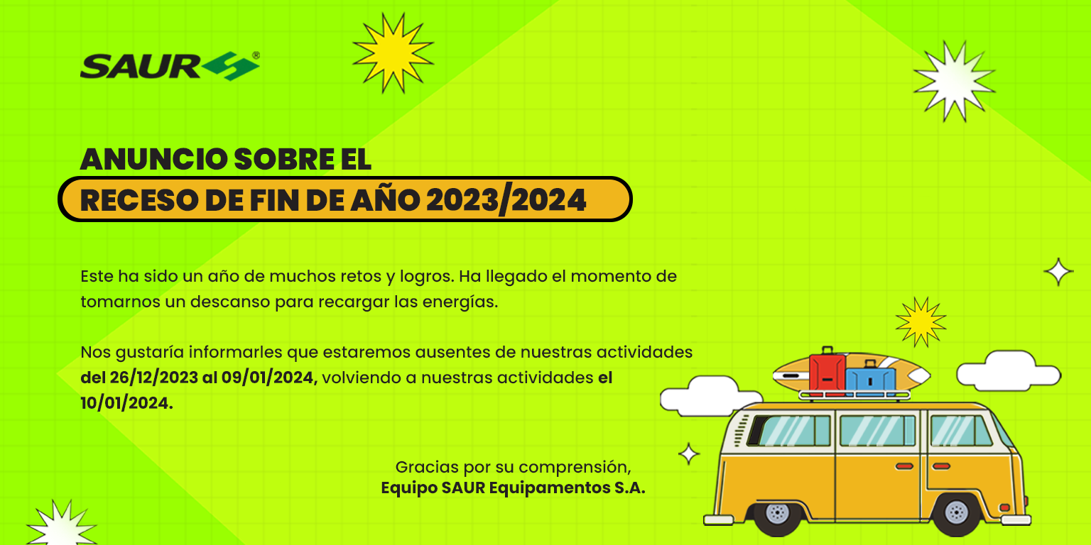 Anuncio sobre el receso de fin de año 2023/2024 - Saur