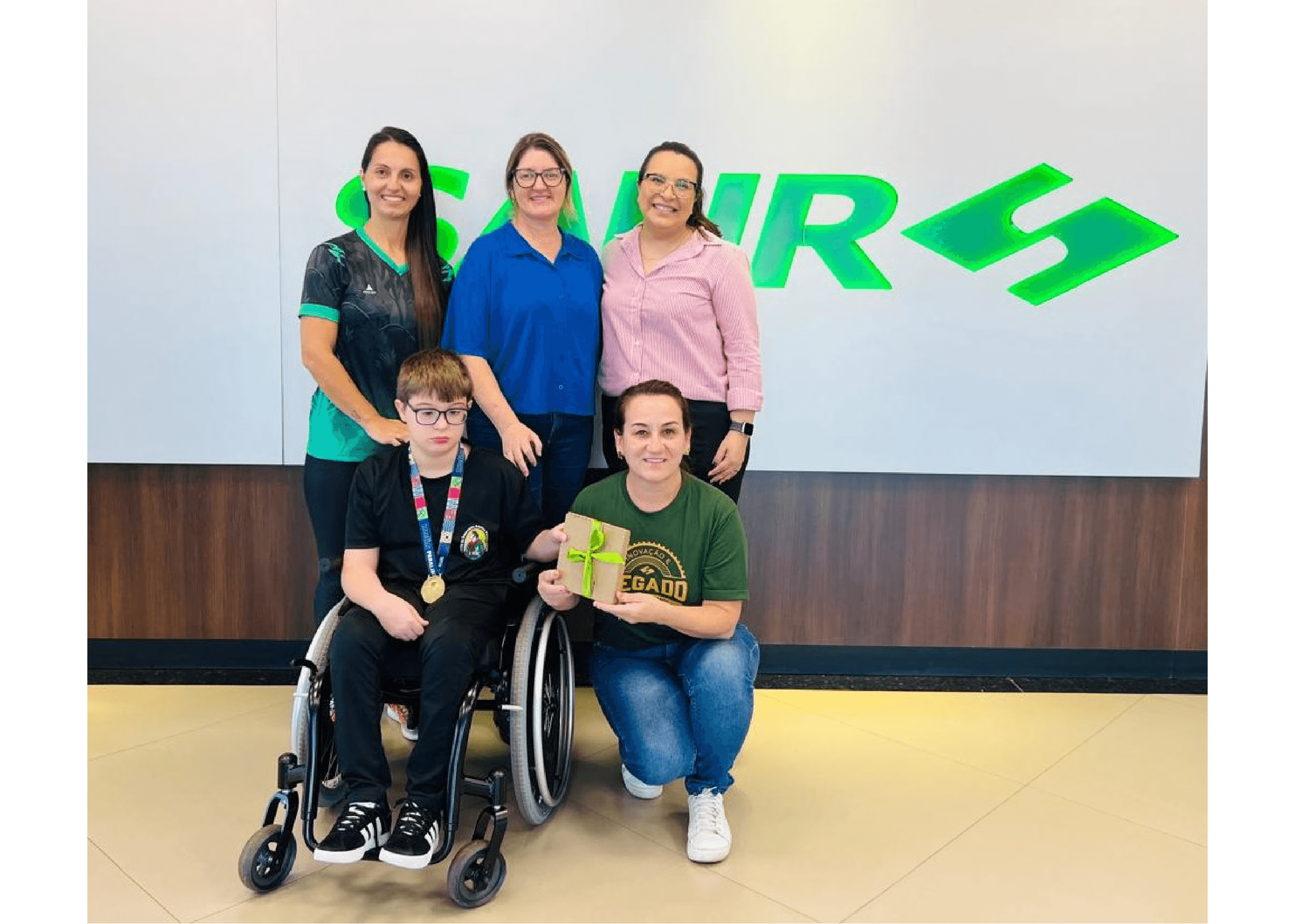 Visita do Bernardo, Campeão Estadual Paralímpico de Bocha 2025 - Saur